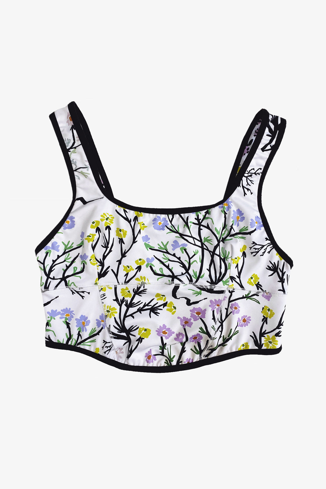 Reversible Patchwork Swim Corset in Cheetah/Fruit/Wandering Floral ...