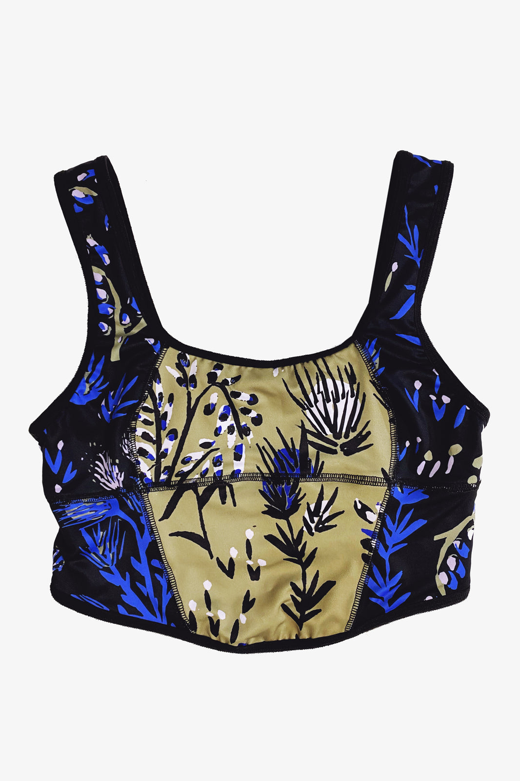 Reversible Patchwork Swim Corset in Wild Horses and Thistle Prints in ...
